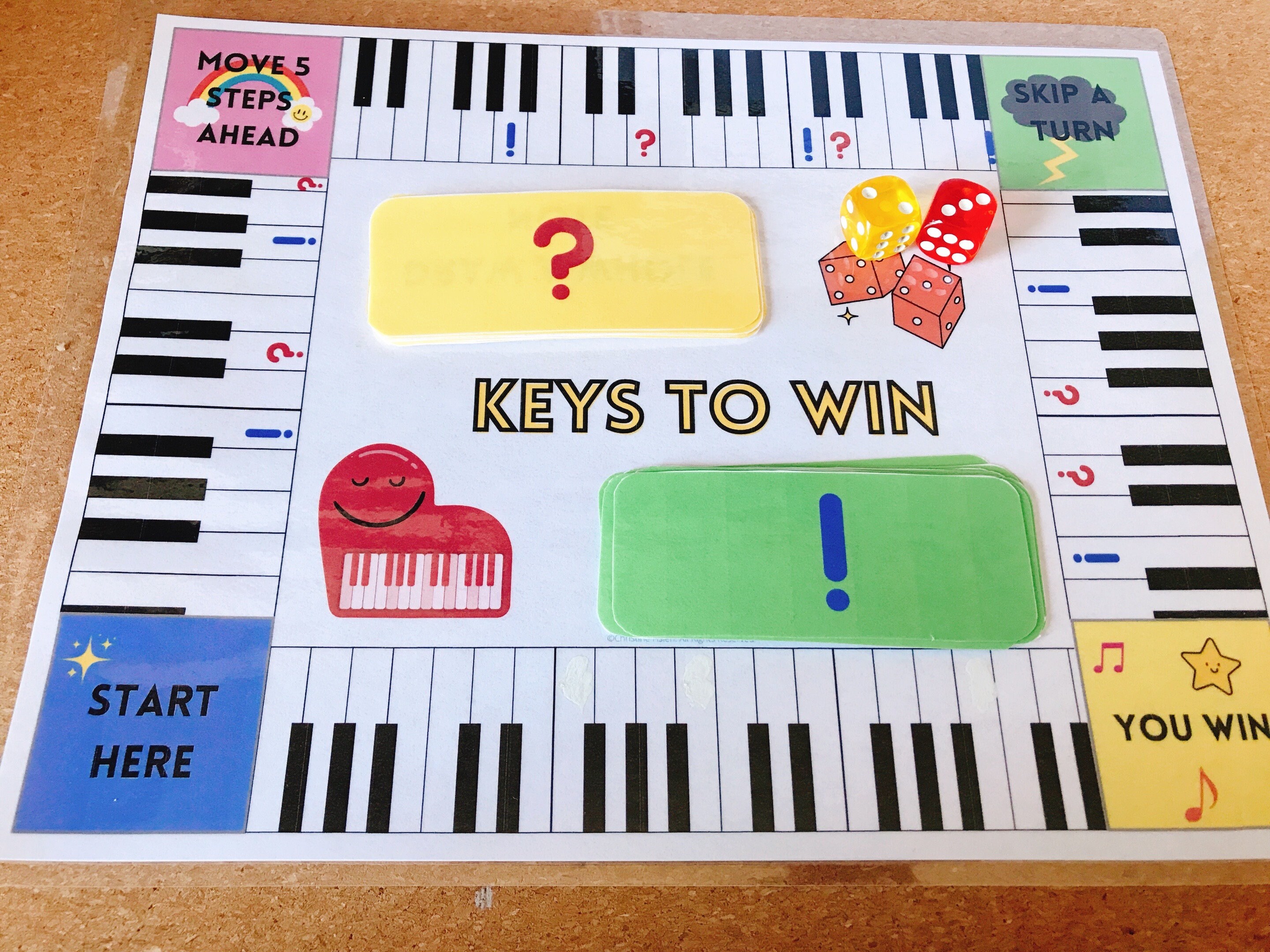 Keys to Win I Piano Lesson Board Game I Piano White Keys I Rhythmic ...