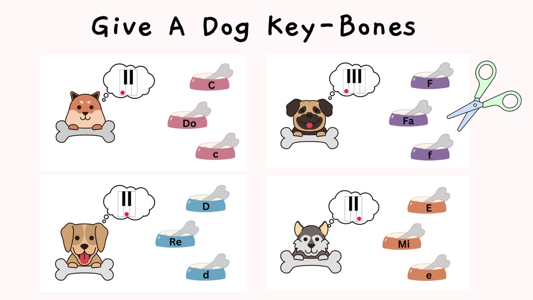 Give A Dog Key-bones I Piano Key Names I Match Game I Musical Alphabet ...