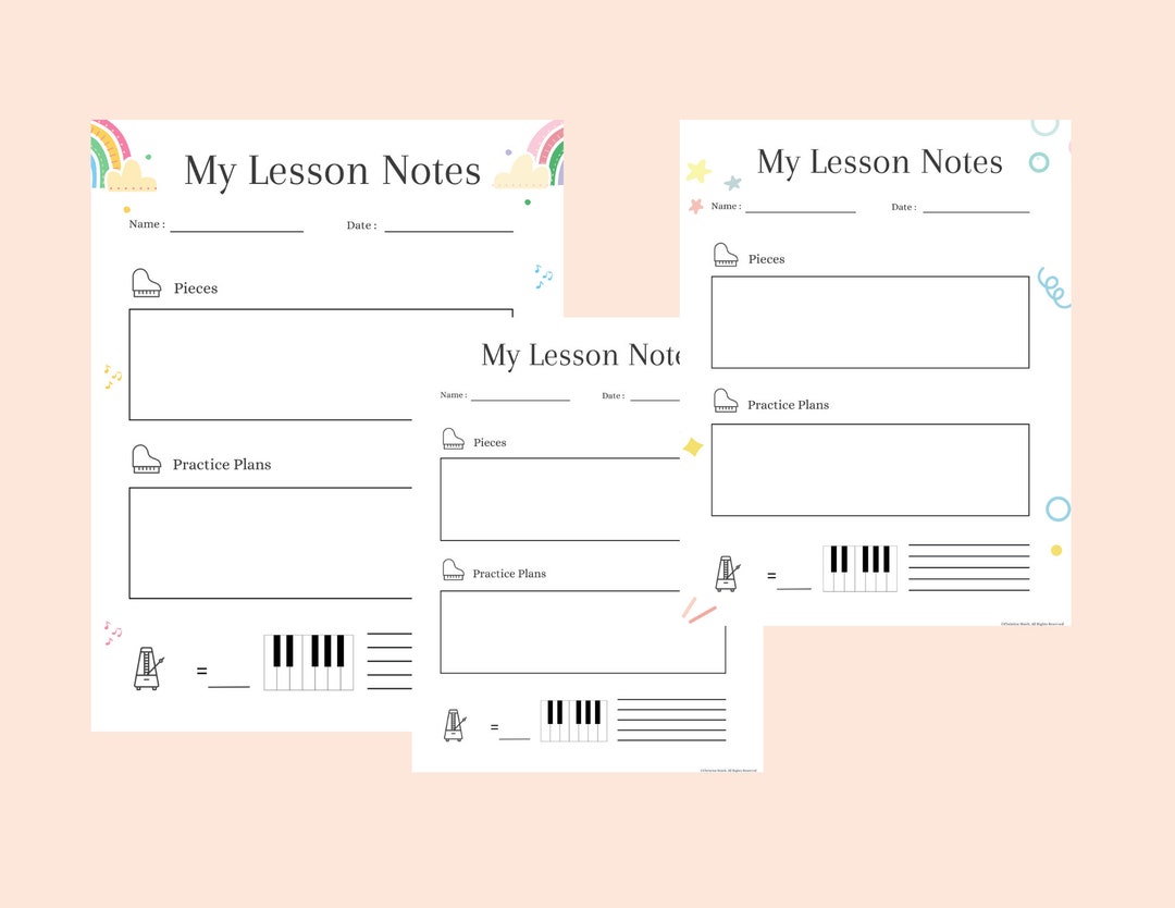My Lesson Notes I Lesson Plan - Etsy