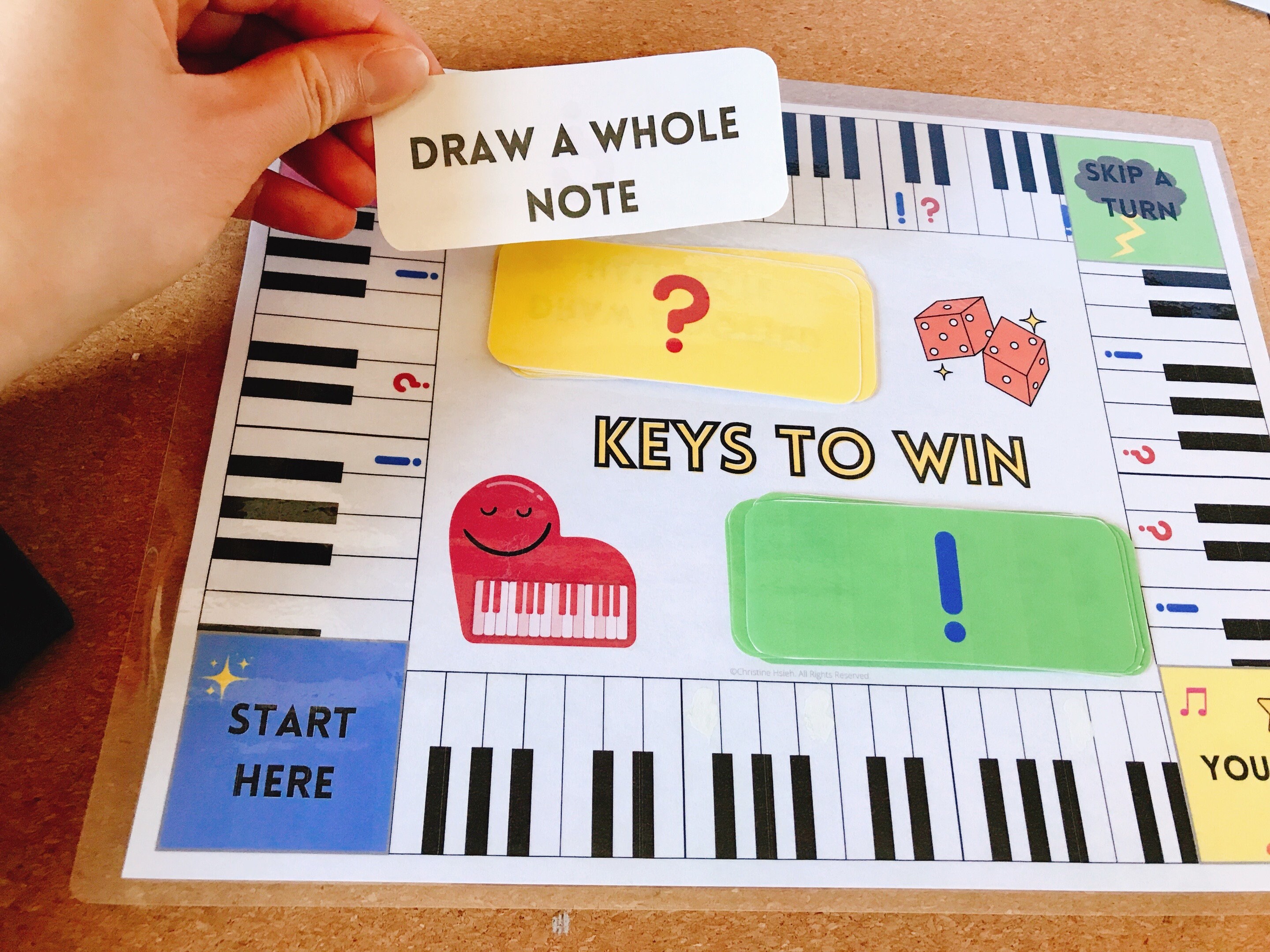 Keys to Win I Piano Lesson Board Game I Piano White Keys I Rhythmic ...