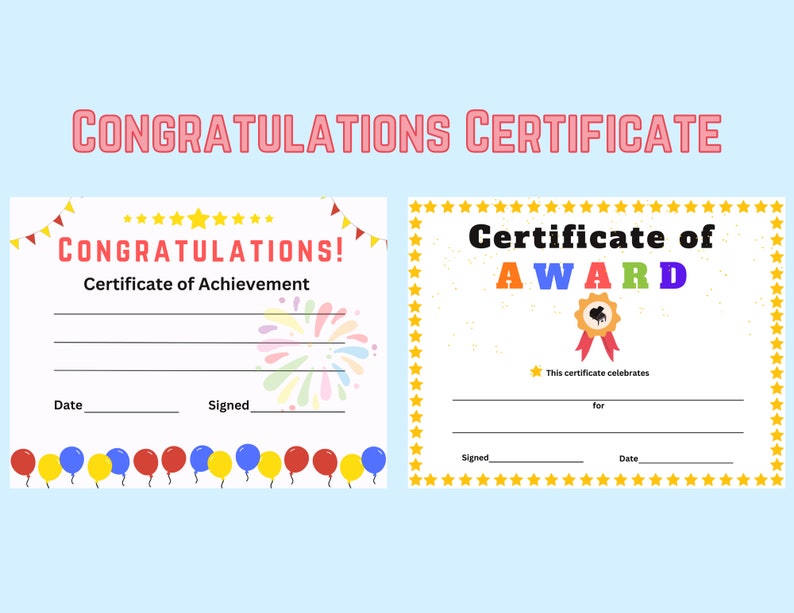 Congratulations Certificate I Piano Award Certificate I Instant ...