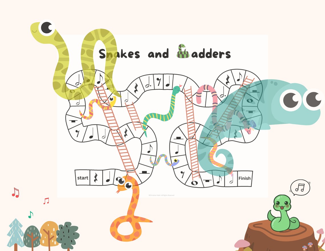Snakes and Ladders I Fun Music Game I Basic Rhythms - Etsy