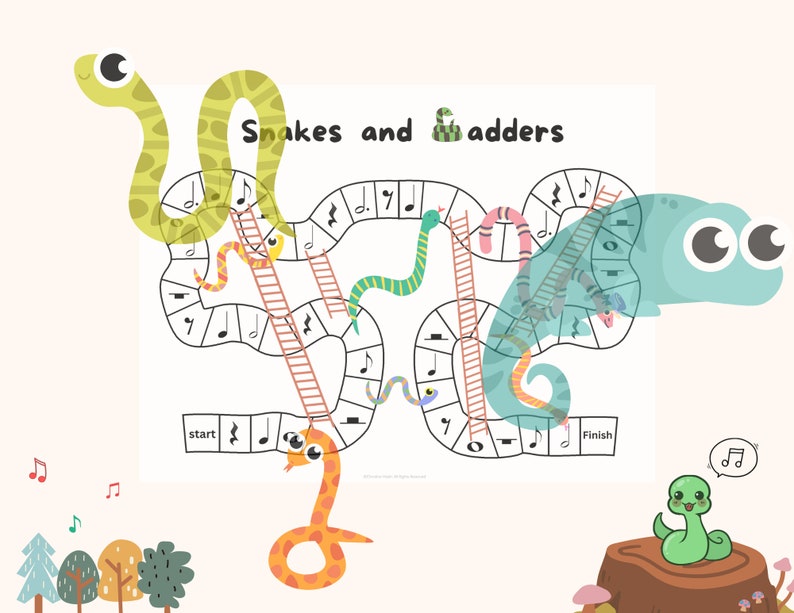 Snakes and Ladders I Fun Music Game I Basic Rhythms - Etsy