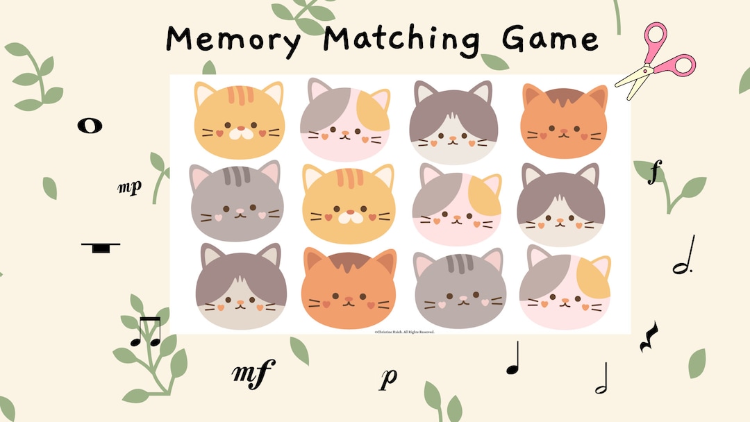 Memory Match Game I Basic Rhythms and Dynamics I Kid's Favorite Game - Etsy