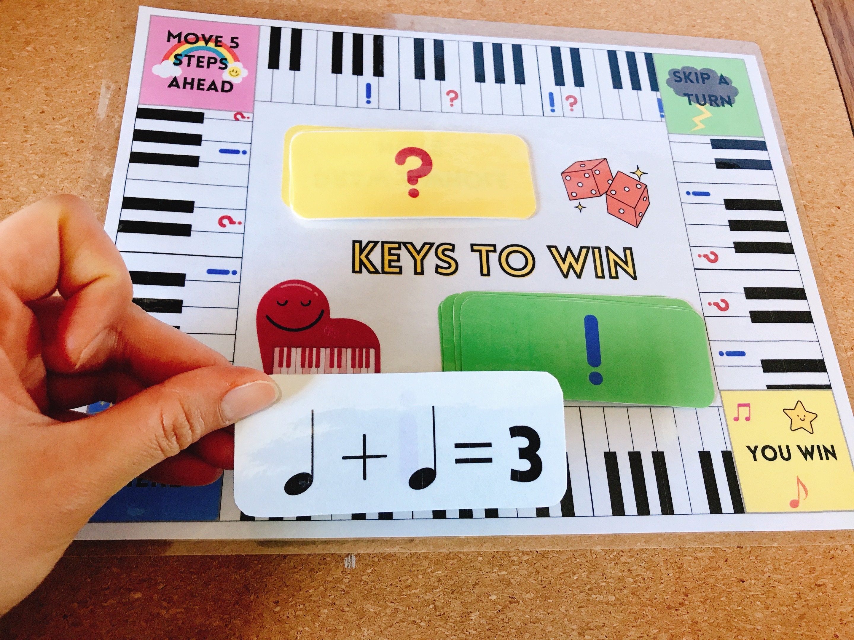 Keys to Win I Piano Lesson Board Game I Piano White Keys I Rhythmic ...