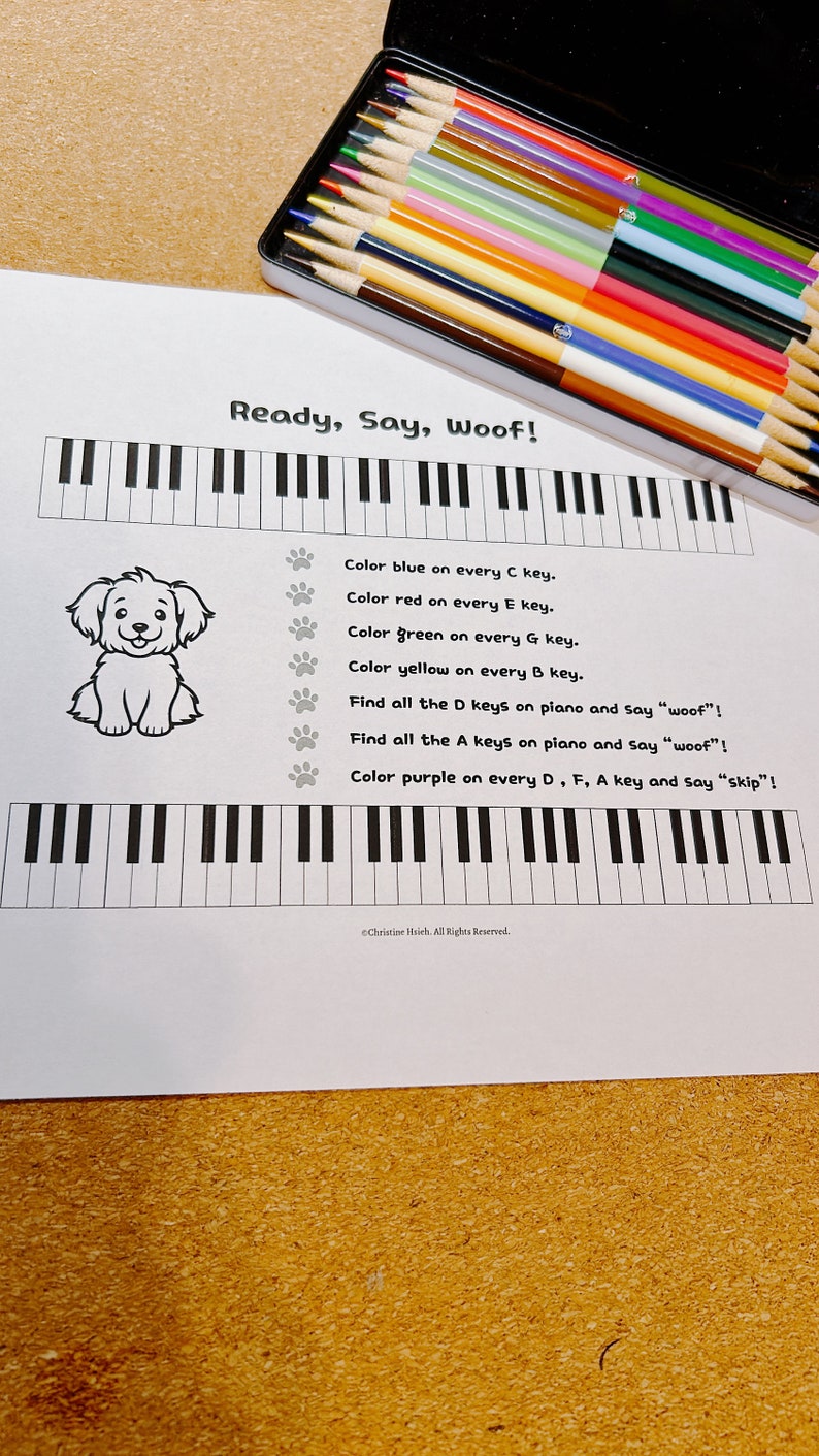 Piano-keys Color and Rhythmic Math Worksheets I Young Beginners I ...