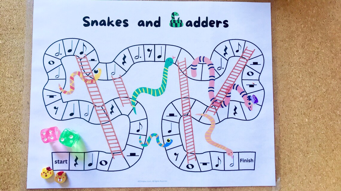 Snakes and Ladders I Fun Music Game I Basic Rhythms - Etsy
