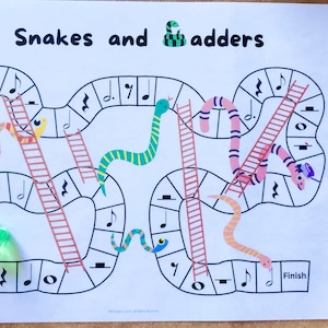 Snakes and Ladders I Fun Music Game I Basic Rhythms - Etsy