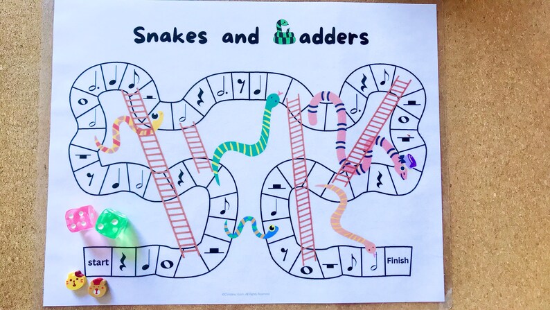 Snakes and Ladders I Fun Music Game I Basic Rhythms - Etsy