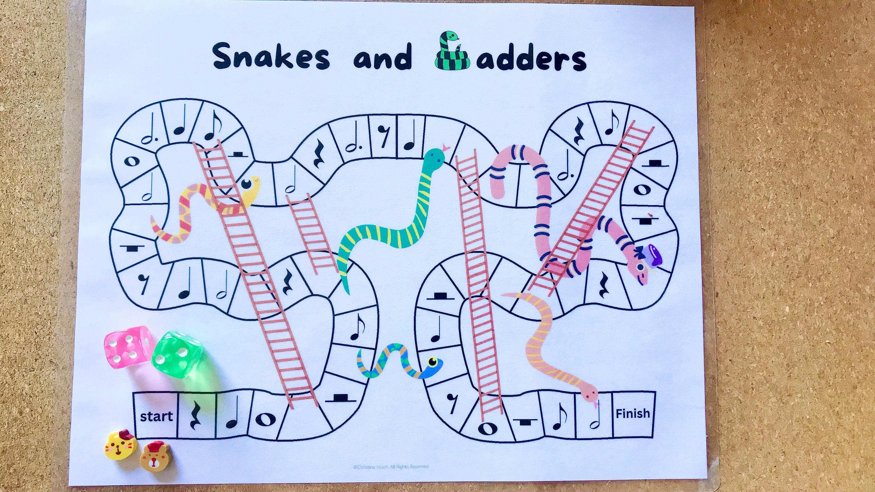 Snakes and Ladders I Fun Music Game I Basic Rhythms - Etsy
