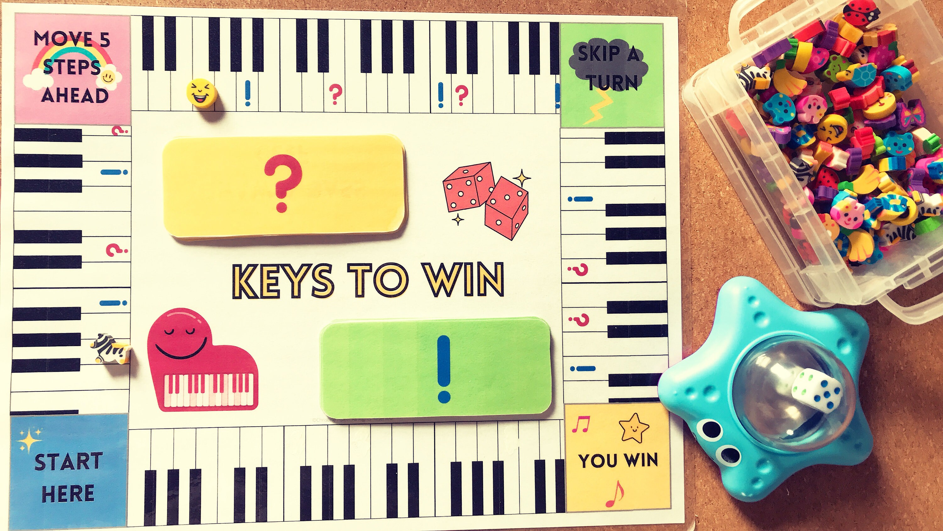 Keys to Win I Piano Lesson Board Game I Piano White Keys I Rhythmic ...