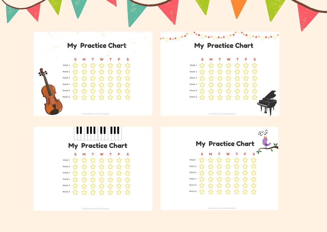 My Practice Chart for Piano, Violin, and Voice Students - Etsy