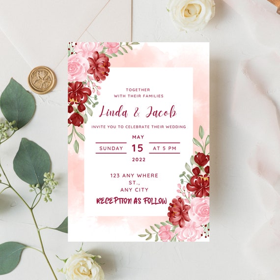 Red Border Design For Wedding