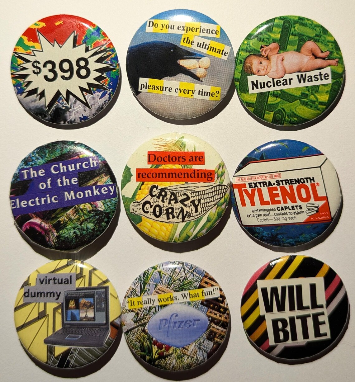 Magazine Cuttout Collage Pins - Etsy