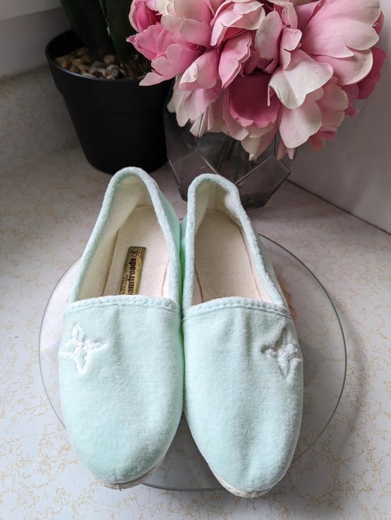 Vintage House shoe Slippers FOAMTREADS SIZE 6 Mint Co… - Gem