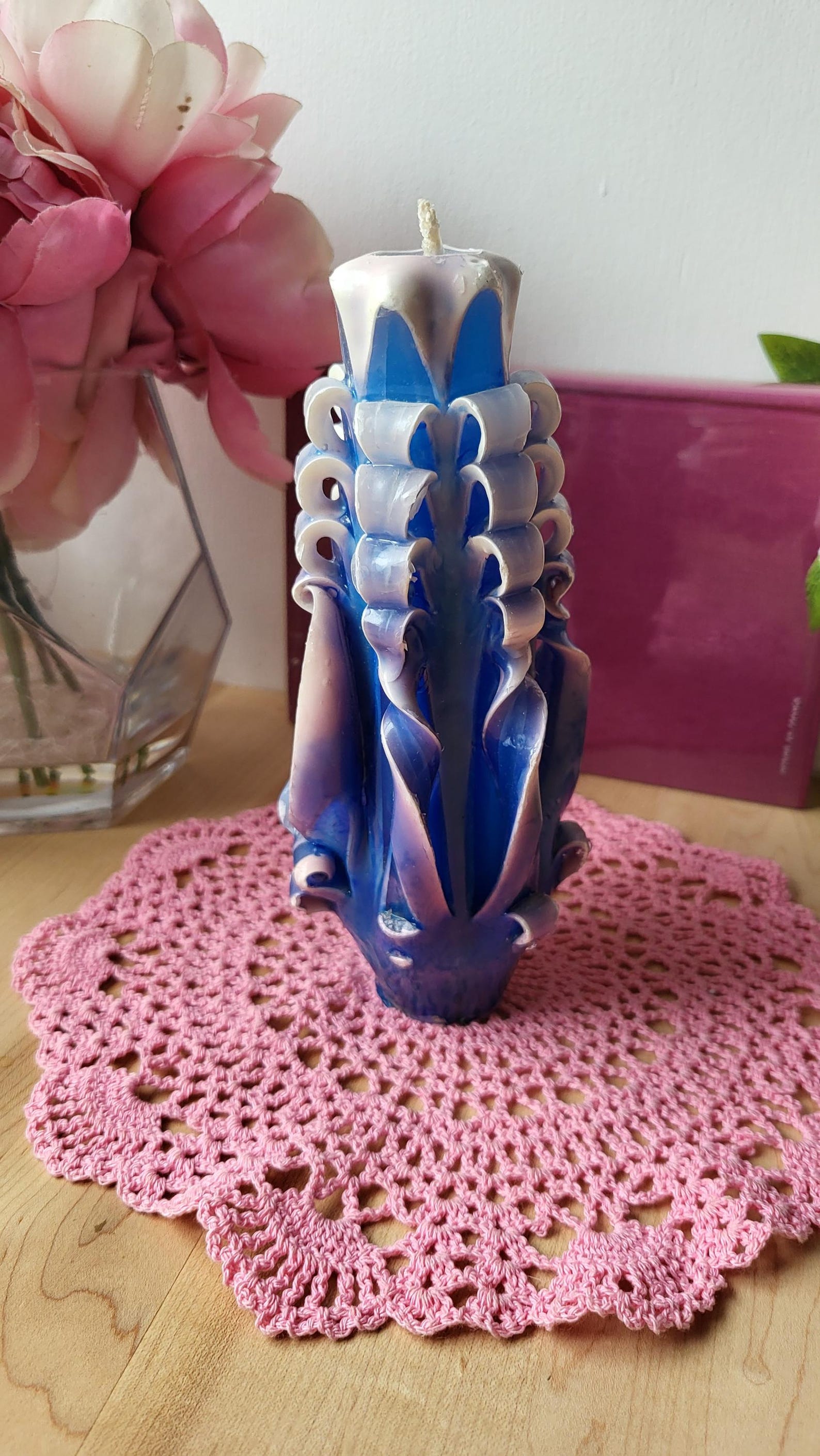 Vintage Hand Carved Candle Krishencraft Candles Welsh Decorative 70s ...