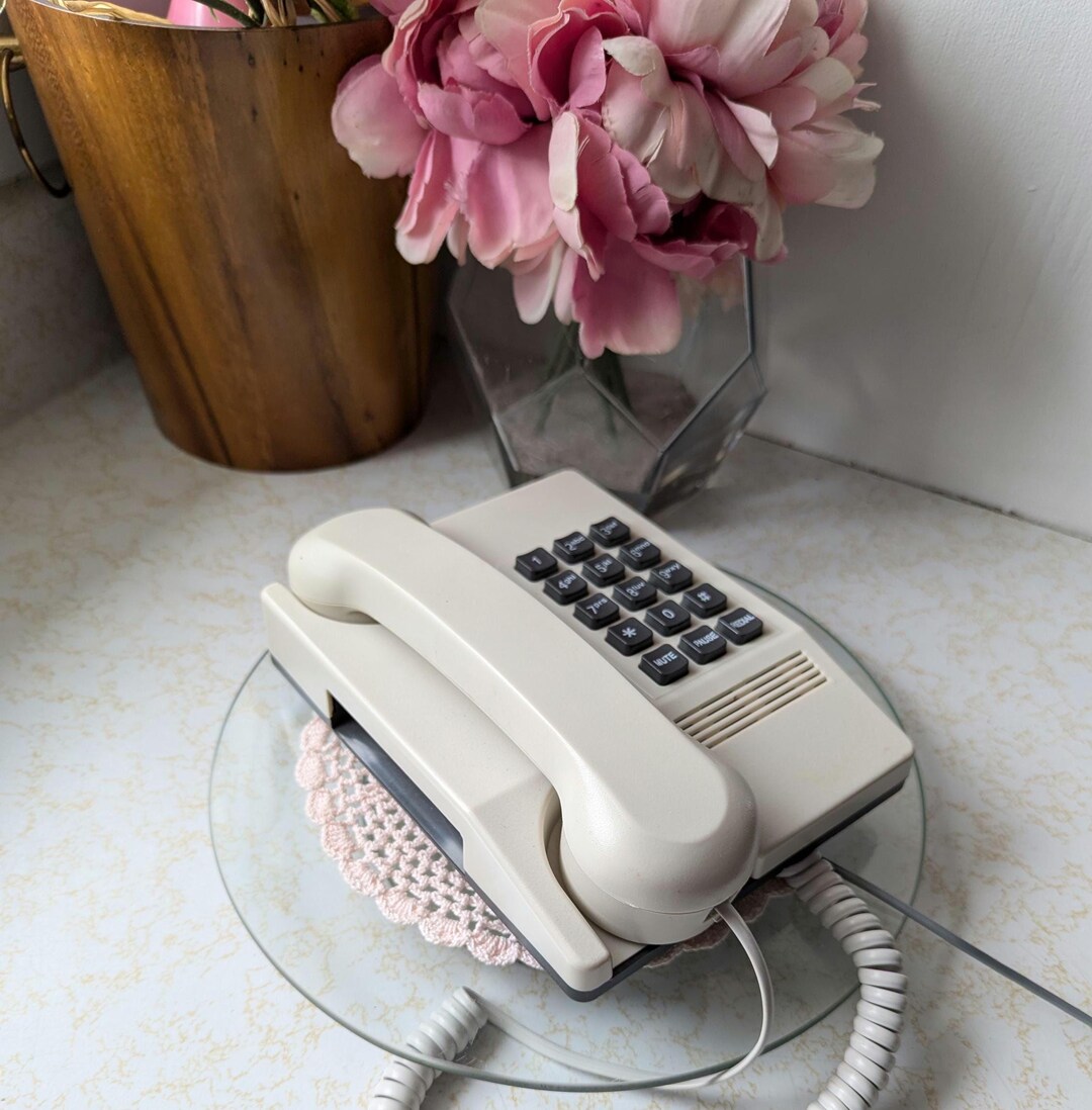 Vintage White 1990'S Push Button Touch Tone Desk or Wall Phone - Tested ...