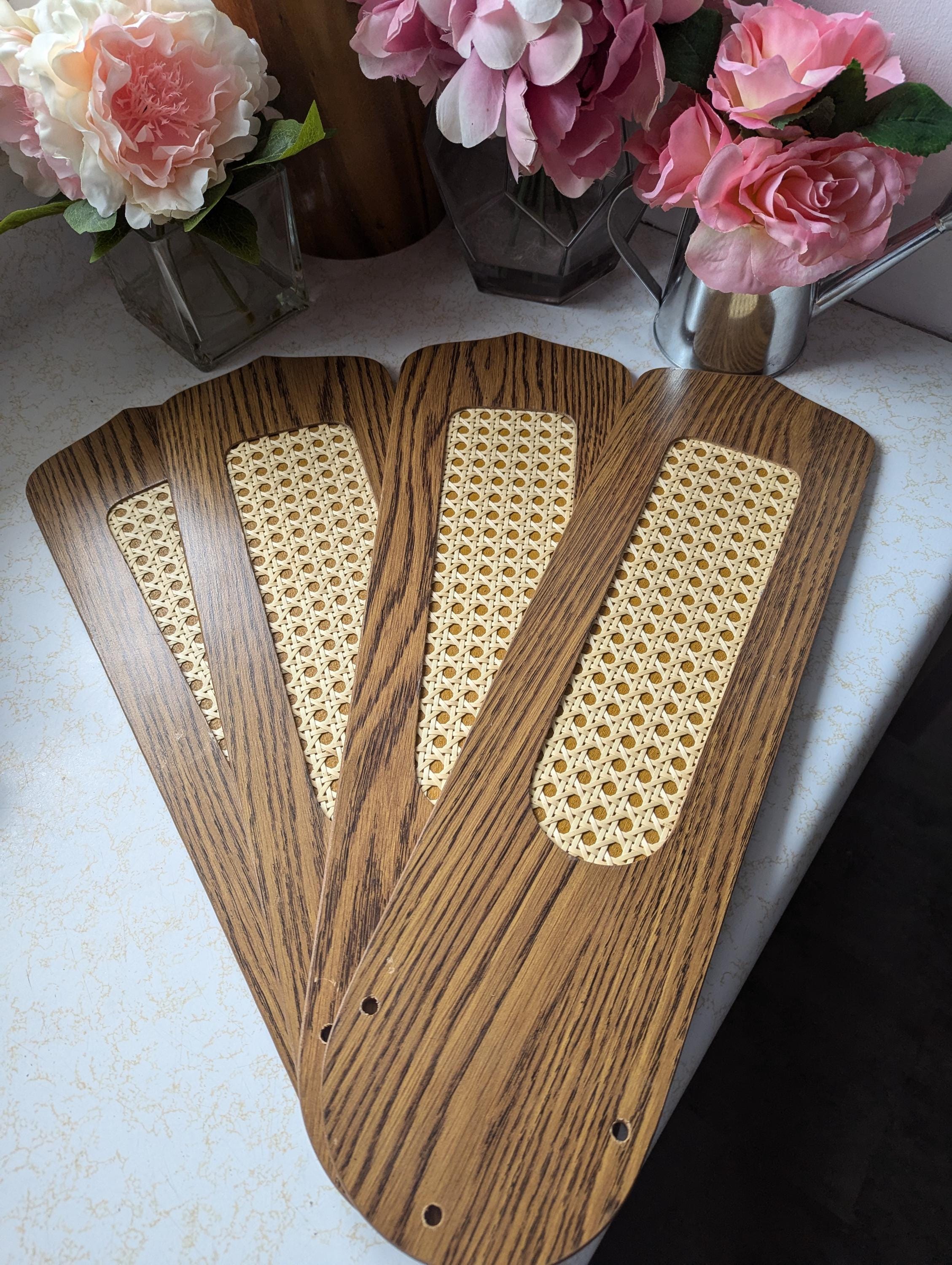 Rattan Ceiling Fan Blade Covers Animals & Nature Themed Decorative