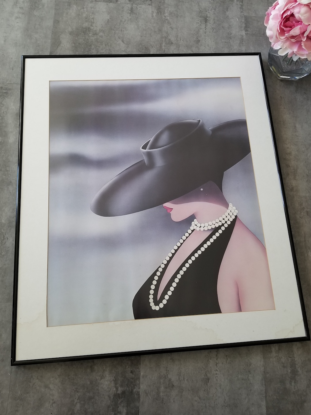 Large PATRICK NAGLE Inspired Original Art Elegant Trendy Fashion Woman ...