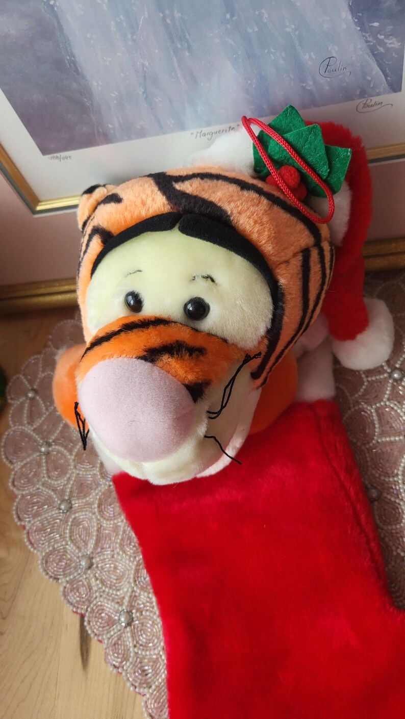 Vintage Tigger Winnie the Pooh Stocking Christmas Plush Tuffed Animal ...