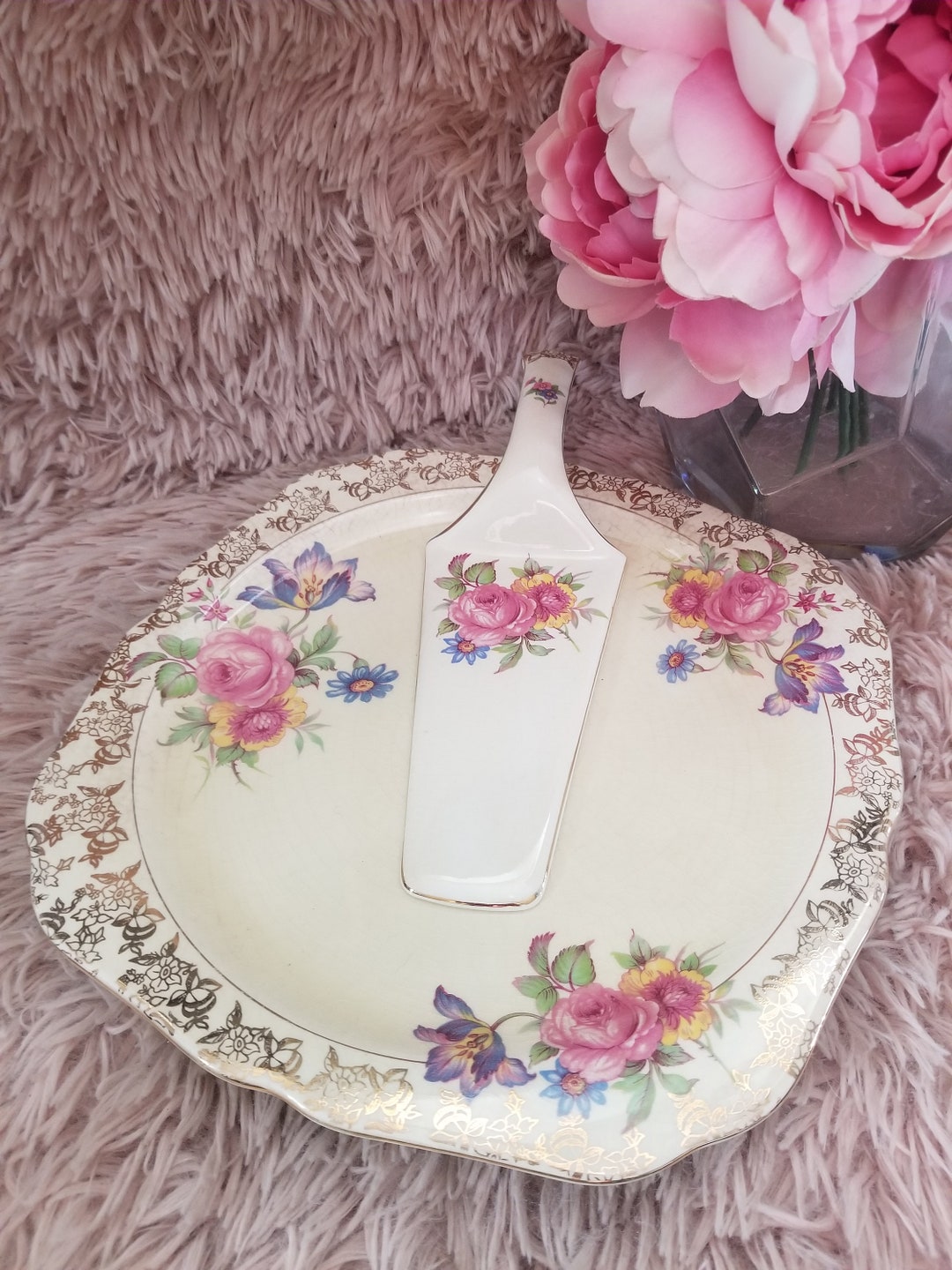 Vintage Lord Nelson Ware Cake Plate and Slice Number 3015 Made in ...