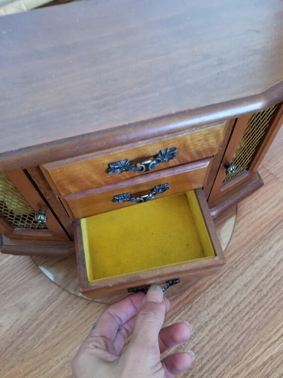 Vintage Sankyo Japan Wood Music Jewelry Box Yellow Ve… - Gem