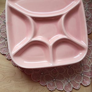 Vintage Set of 4 Pink Ceramic Fondue Plates Made in Japan - Etsy