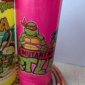 Vintage CHOOSE Teenage Mutant Ninja Turtles TMNT Pink Neon Water Bottle ...