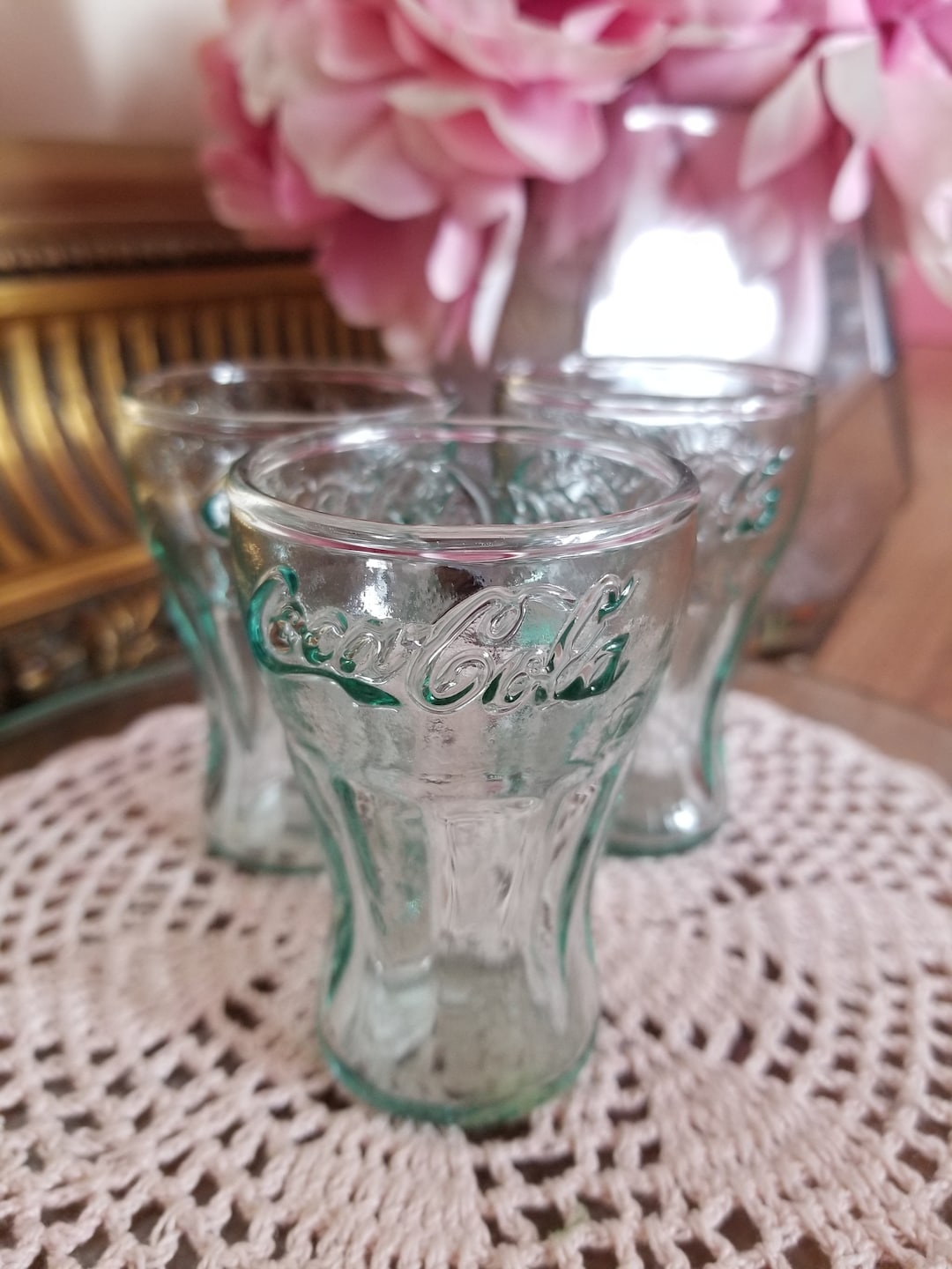 Mini Coca Cola Soda Fountain Glasses, 1.5 Oz Cocacola Shot Glasses ...