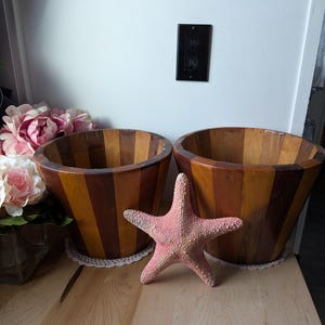 Vintage Segmented Wood Pot Plant Planter Plant Holder - Etsy
