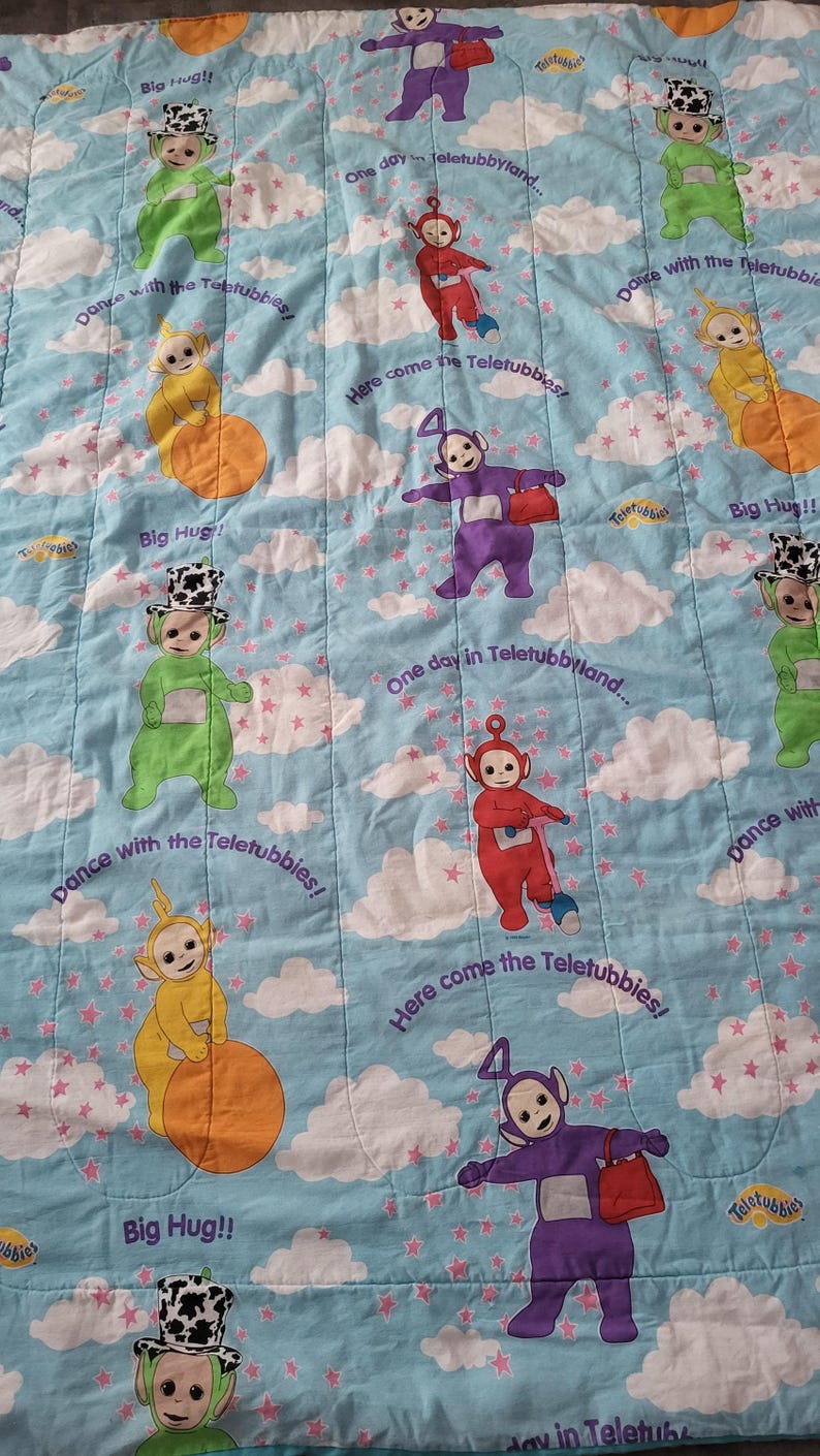 Vintage Années 1990 Teletubbies Twin Size Comforter Blanket Enfants ...