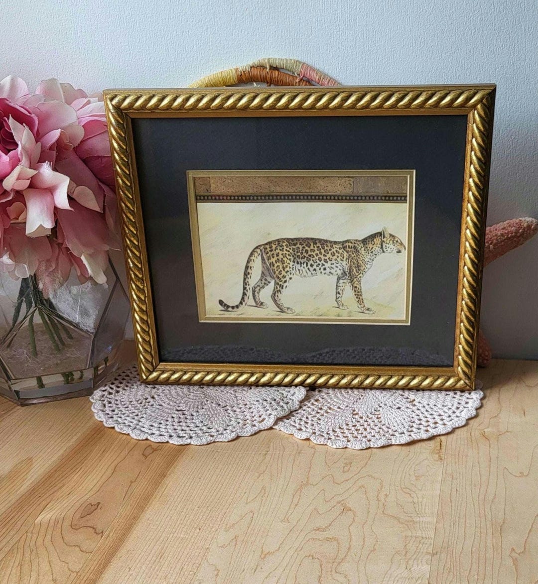Vintage Leopard Animal Print Frame. Golden Frame. - Etsy