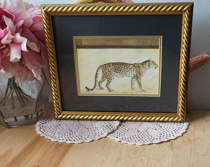 Vintage Leopard Animal Print Frame. Golden Frame. - Etsy