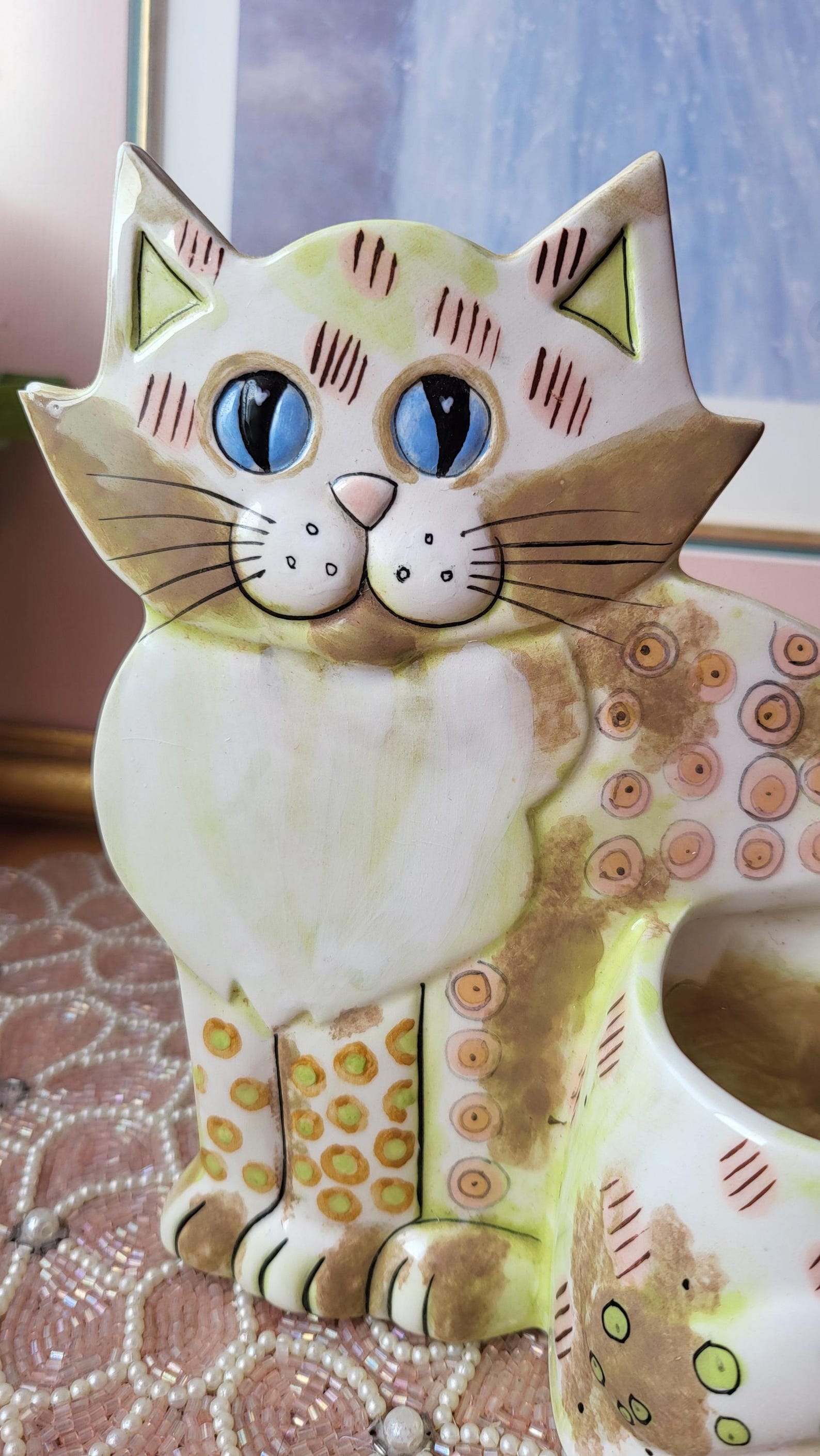Vintage Ceramic Toothpicks or Planter Holder Bella Casa Cat Shape ...