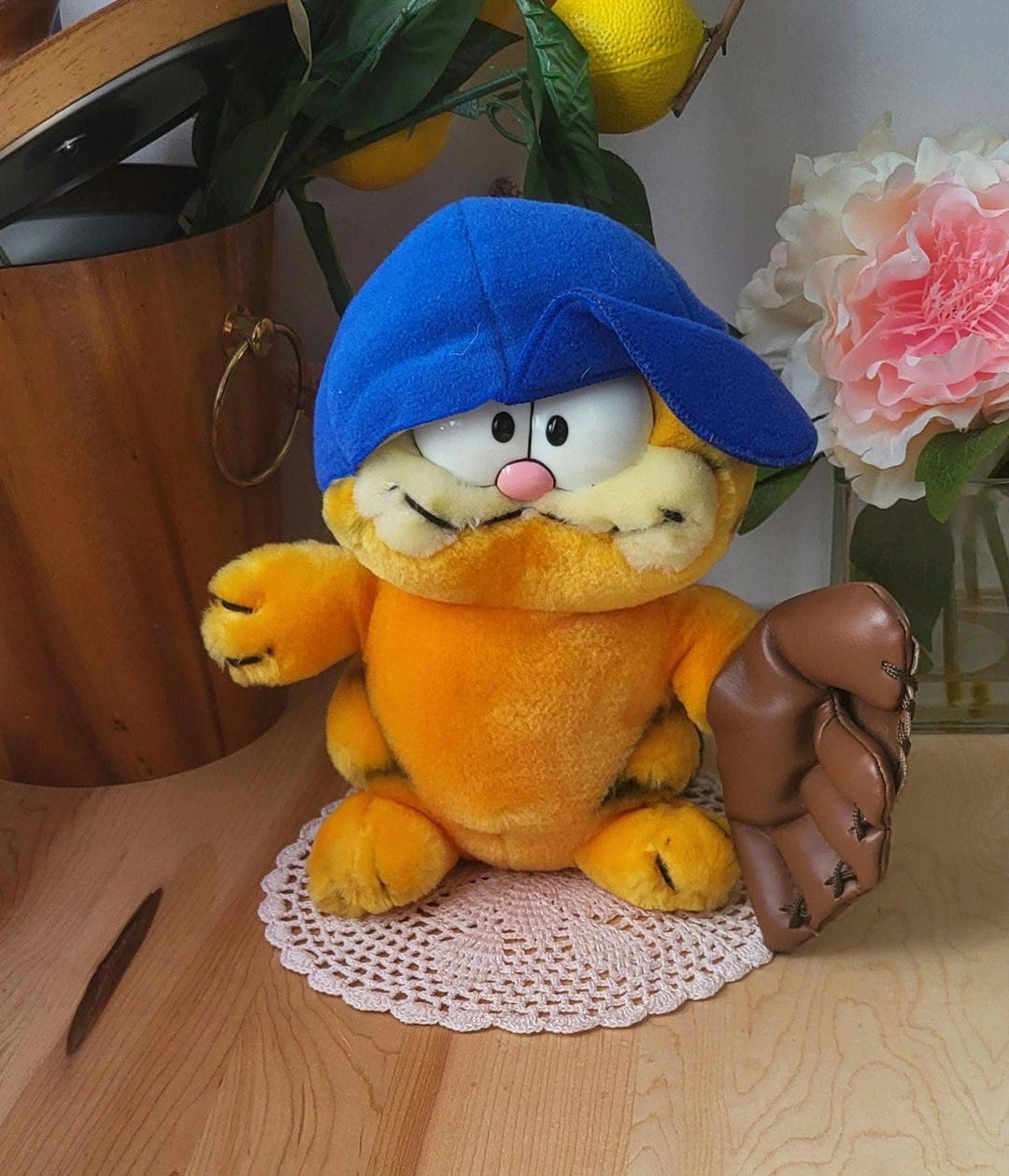 Vintage Baseball Hero Garfield Cat. Plush Stuffed Animal Toy. Dakin ...