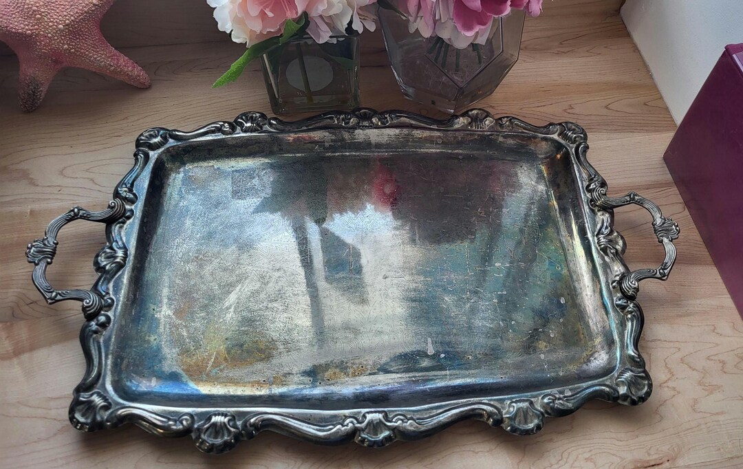 Vintage Regal Silver Tray EP Steel Electroplate Silverplate 22.5" X 13. ...