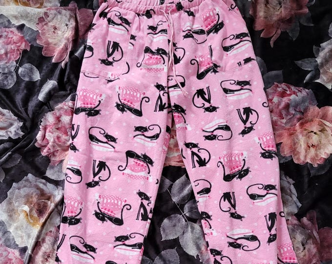 Vintage Y2K Atomic Cat Women's Pajama Pants. Planet Sleep. Cat Lover ...