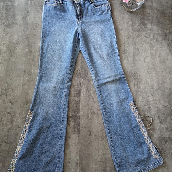 Lace up Jeans - Etsy