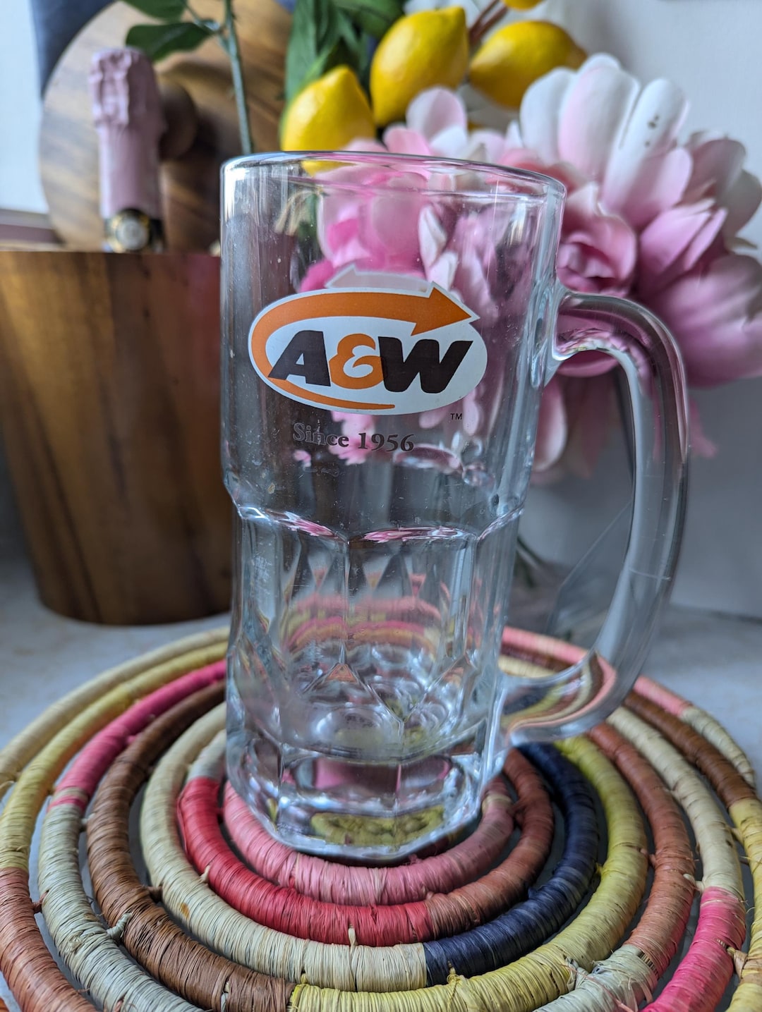 A&W Since 1956 Logo Canada Large Glass Rootbeer Mug 32oz.heavy Thick ...