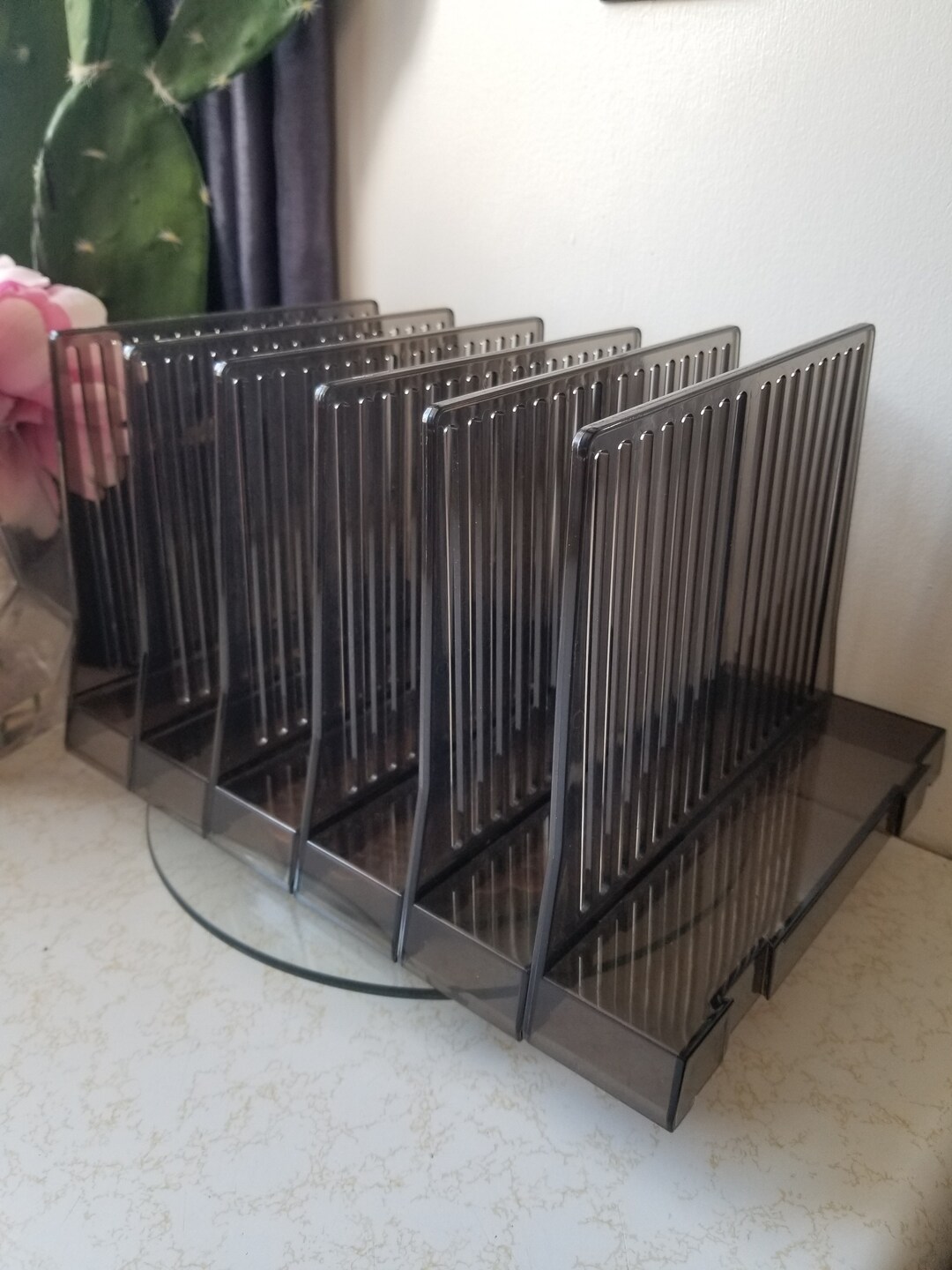 Smoked Acrylic Letter Folder Holder Eldon Office Products Vintage 1970s ...