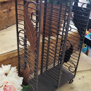 Vintage CD Rack Double Tour Rough Metal With Leafs and Brass Color ...
