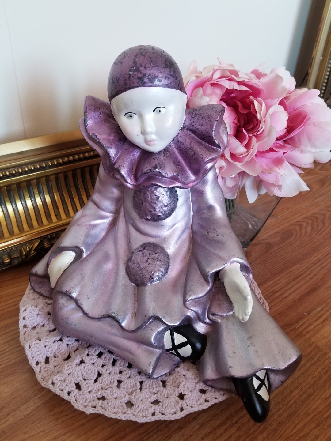 Vintage Retro 80's Pierrot Clown Statue Art Deco Large - Etsy