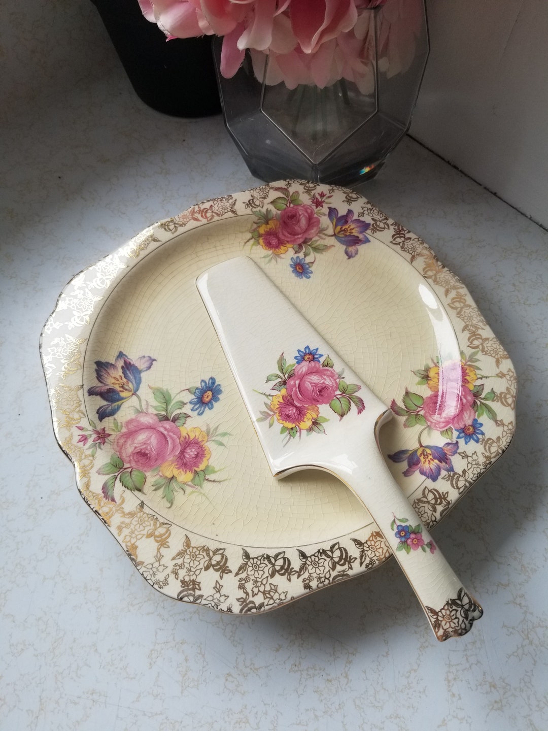 Vintage Lord Nelson Ware Cake Plate and Slice Number 3015 Made in ...