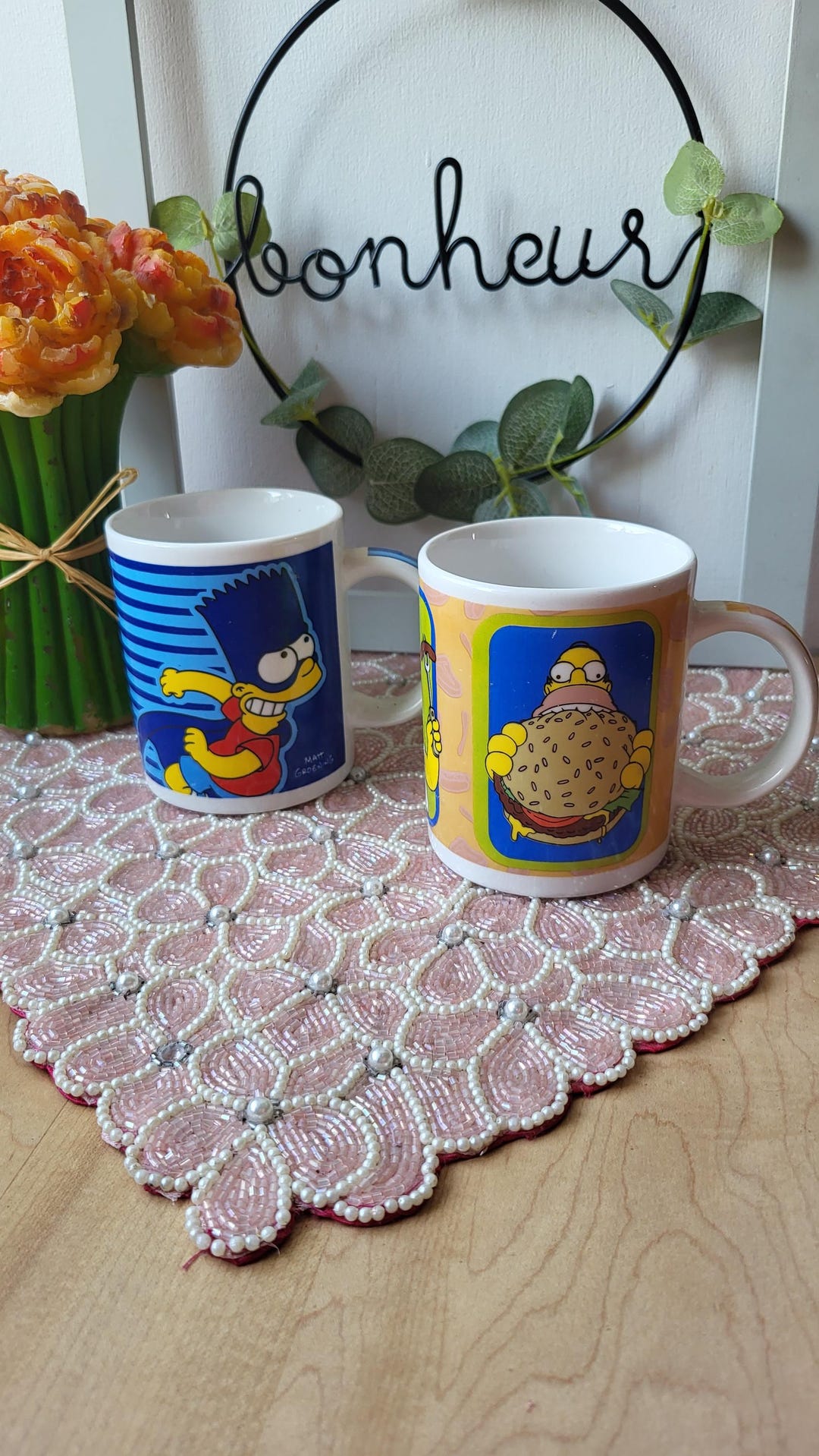 Vintage Pair of Mugs Simpsons Y2K Hoomer BBQ Bart Bartman - Etsy