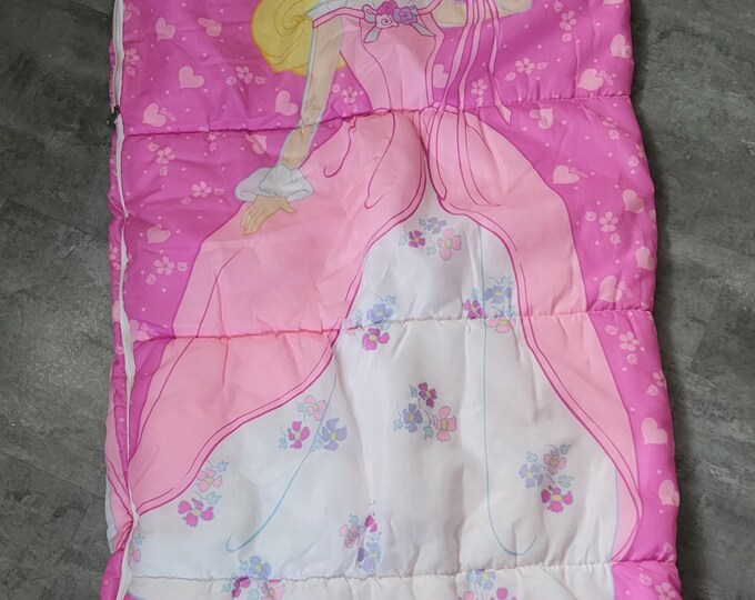 Vintage Camping Barbie Sleeping Bag. Pink Dress Hearts/flowers Super ...
