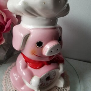 Vintage Adorable Pig Cook Chef With Clock Piggy Kitchen Decoration - Etsy