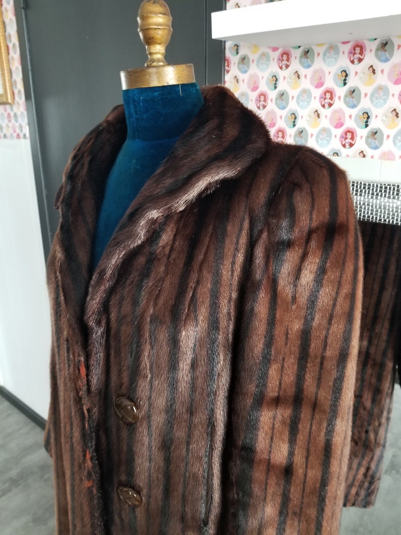 Fourrures Vintage Par Setlawke Fourrure Brune De Vison Manteau - Etsy