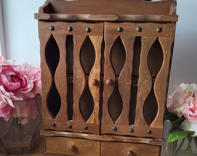 Vintage Spice Cabinet | Wooden Spice Rack | Apothecary Cabinet ...