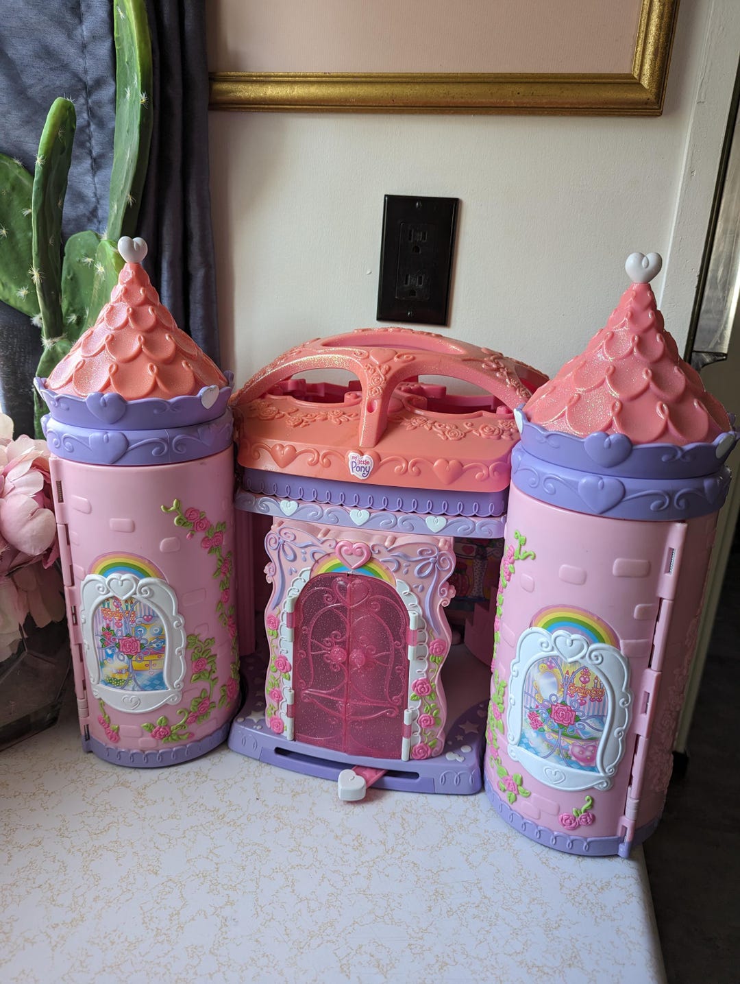 Vintage Y2K Hasbro My Little Pony Crystal Rainbow Castle Pop up Palace ...