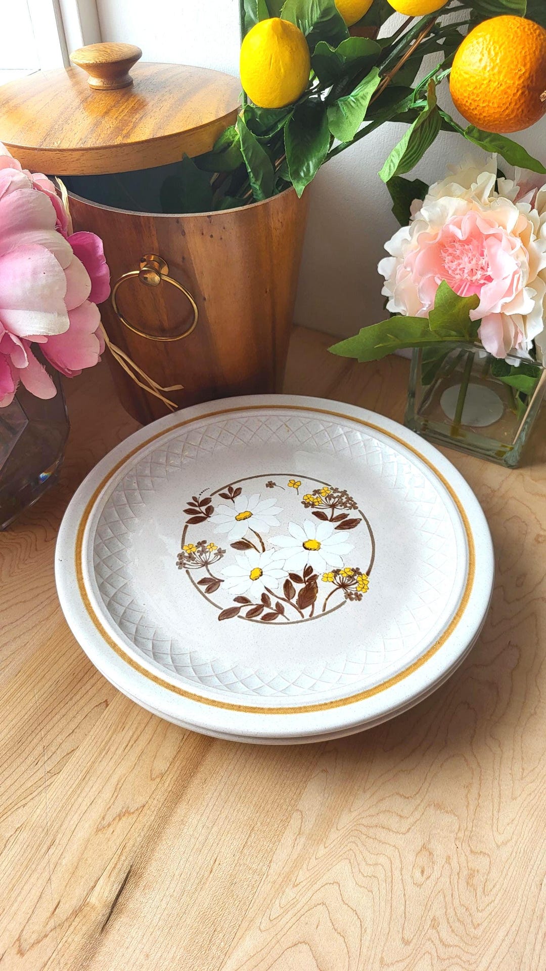 Set of 3 Vintage Nikko Color Stone "heather" Stoneware Dinner Plates ...